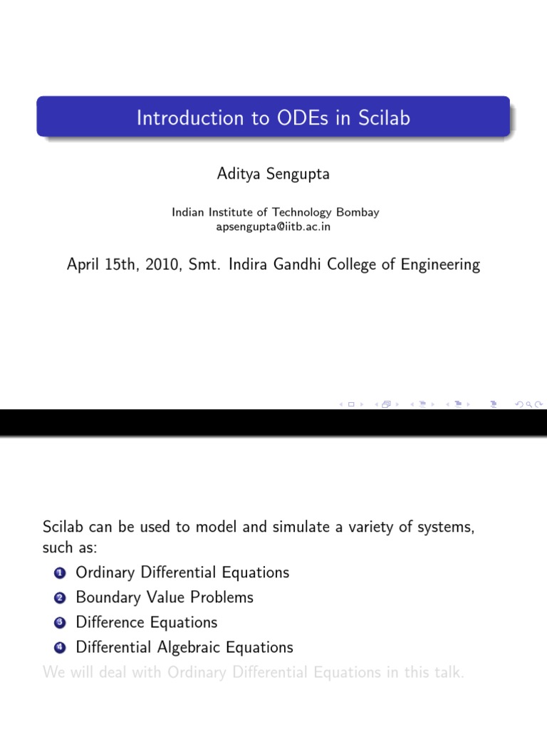 Introduction to Modeling ODEs in Scilab | PDF | Ordinary Differential ...