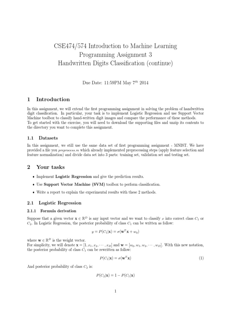 Assignment 3 Pdf Support Vector Machine Statistical Classification