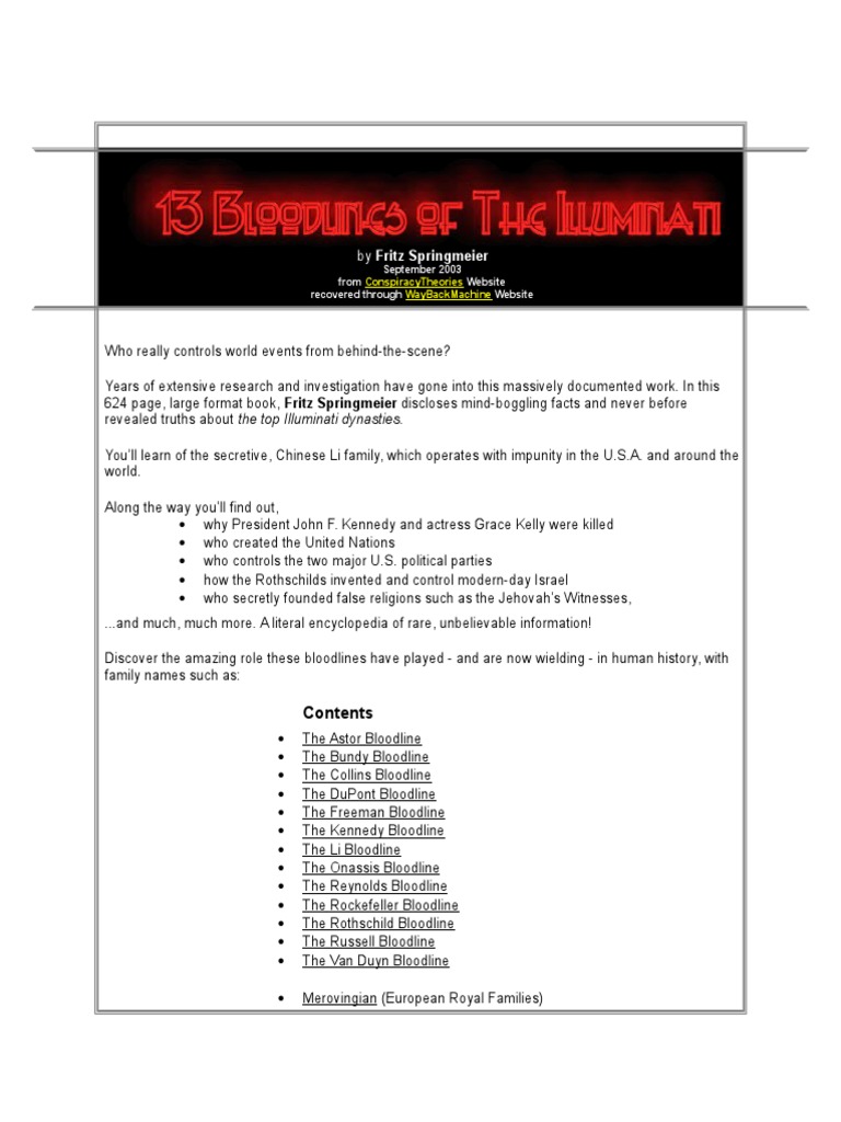 13 Bloodlines Index | PDF