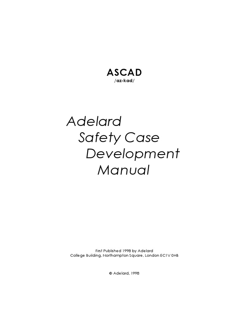 Adelard Safety Case Development Manual: Ascad | PDF | Reliability ...