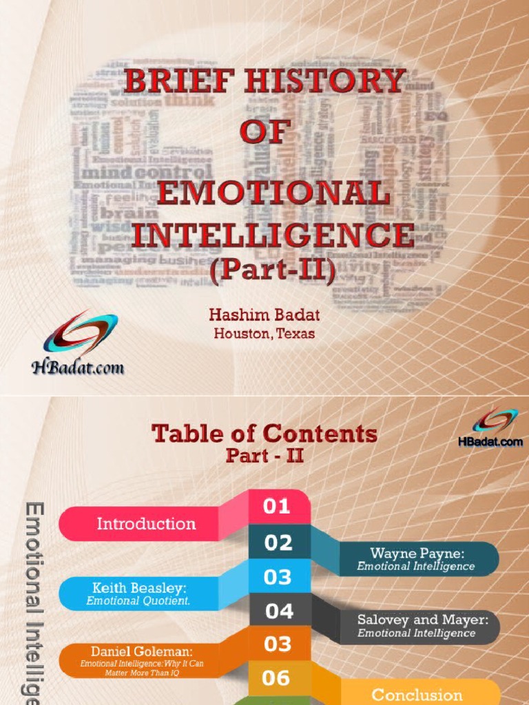 History of Emotional Intelligence Part-II | PDF