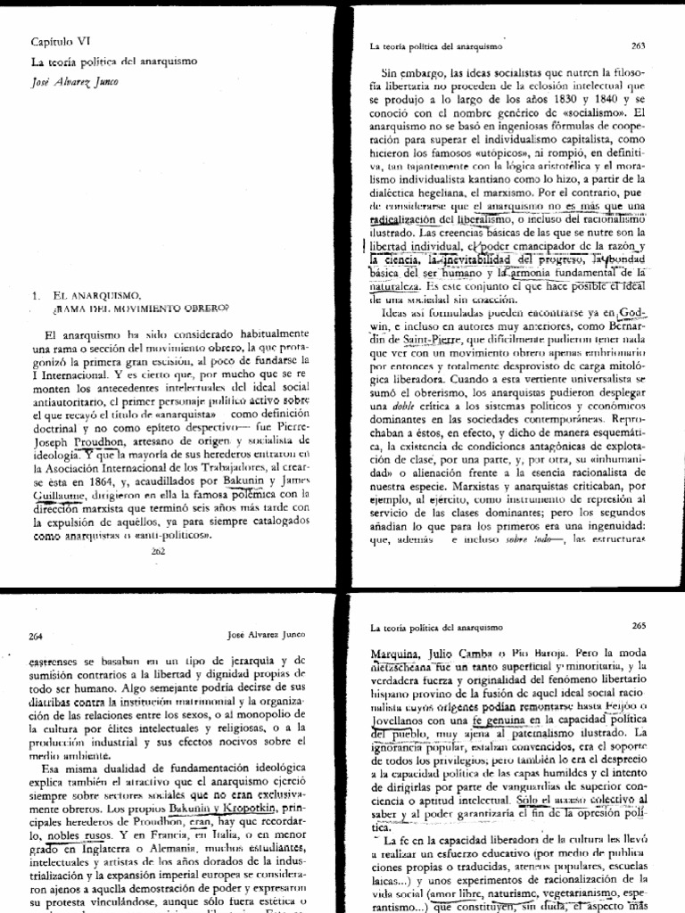 ANARQUISMO La Teoria Politica Del Anarquismo Jose Alvarez Junco | PDF