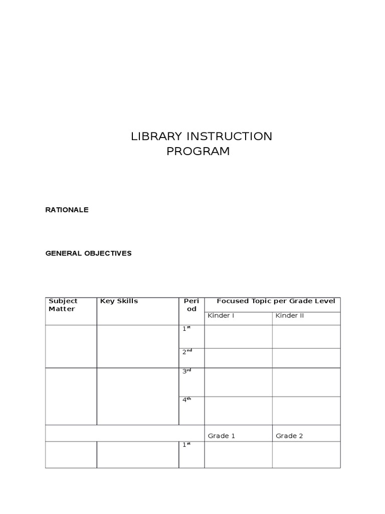 Library Instruction Program Guide | PDF