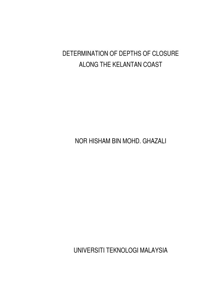 Determination of Depth of Closure Along Kelantan Coast | PDF | Beach ...