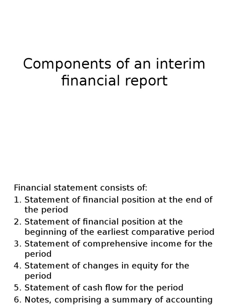 Components of An Interim Financial Report | PDF | Financial Statement ...