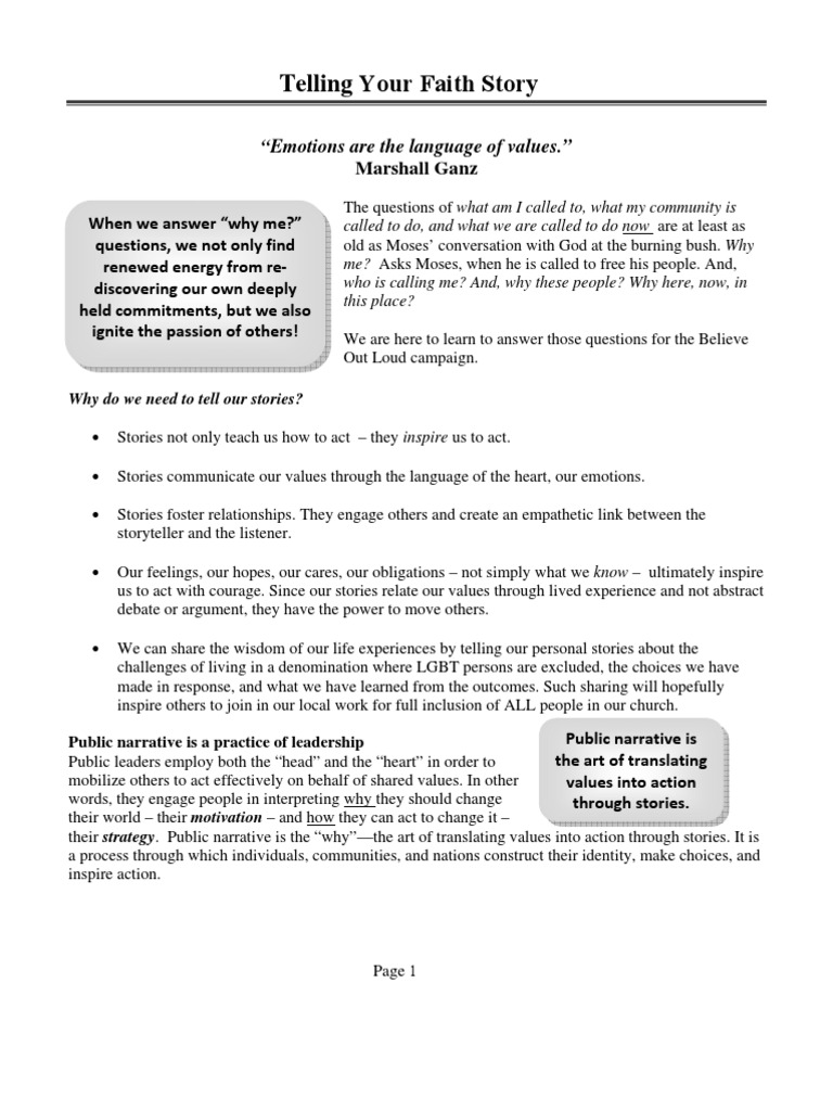 Telling Your Faith Story | PDF | Narrative | Storytelling