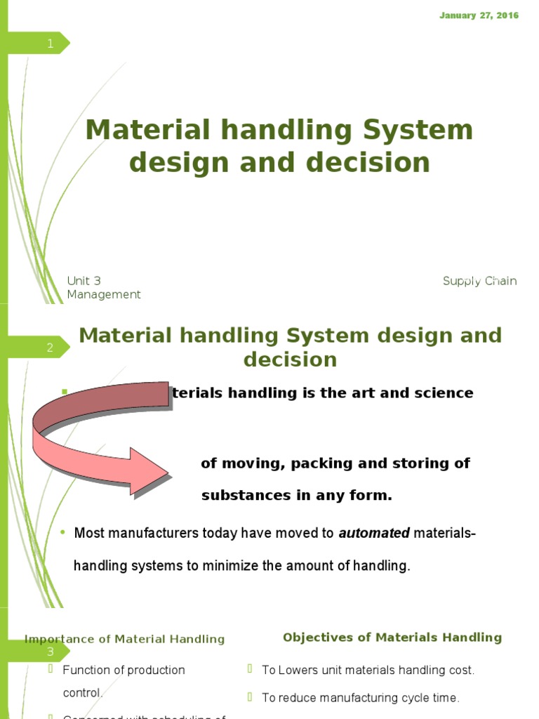 Material Handling System Design Overview | PDF | Automation | Warehouse