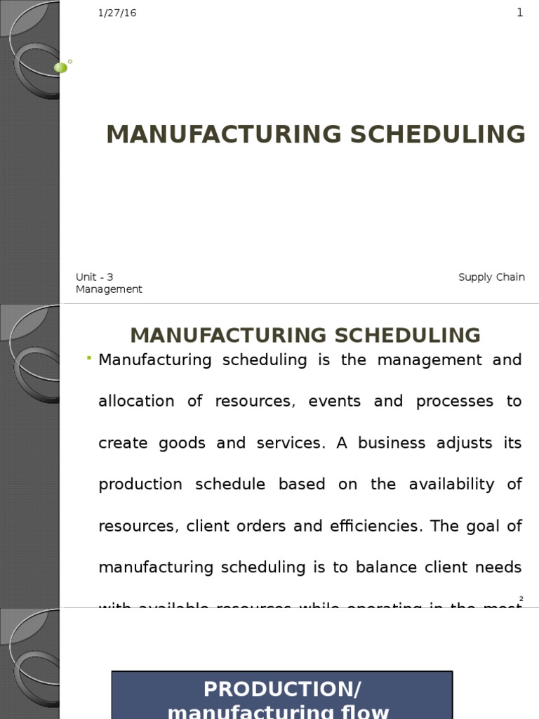 Manufacturing Flow System | PDF | Operations Management | Resource