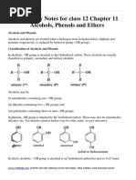 Alcohol, Phenol and Ethers Digital Notes by Bharat Panchal | PDF