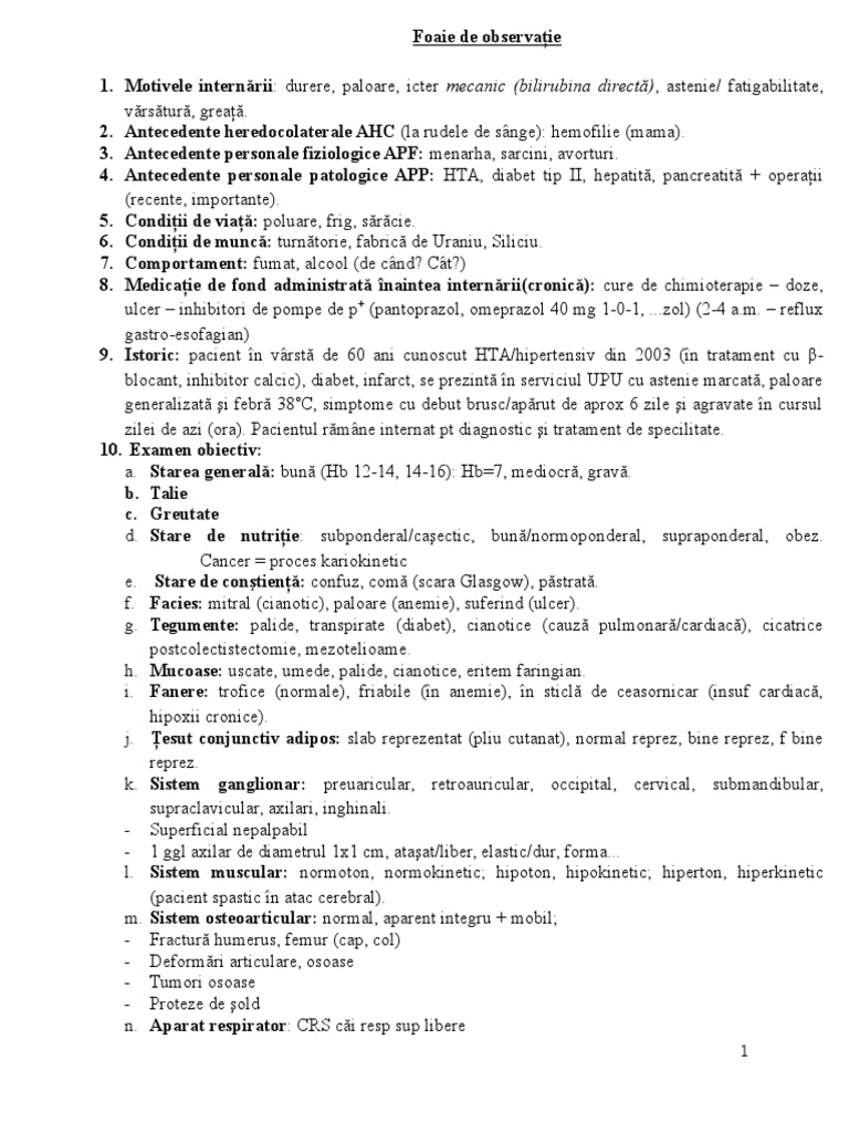 Model Foaie Observatie Completata | PDF