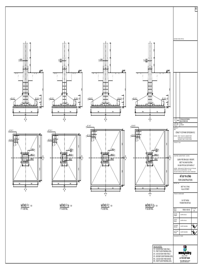 Villa 2 Storey Foundation Details | PDF | Technology & Engineering