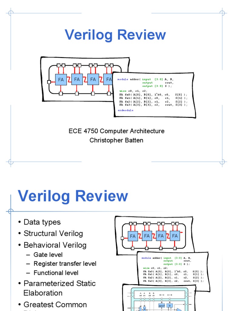 Verilog Review | PDF | Input/Output | Logic Synthesis