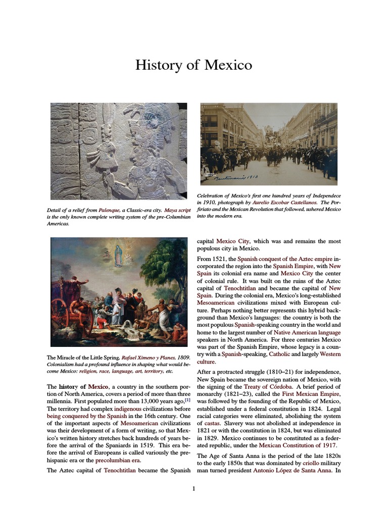 Overview of Mexico's Historical Evolution | PDF | New Spain | Aztec