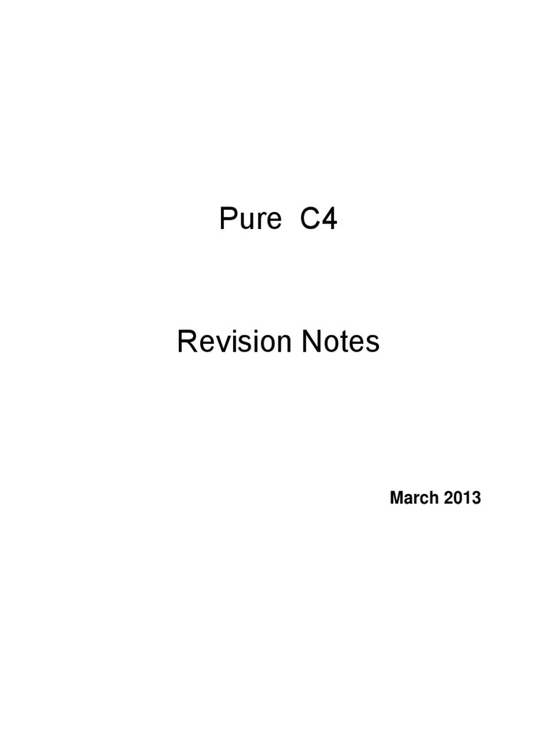Edexcel C4 Notesk | PDF