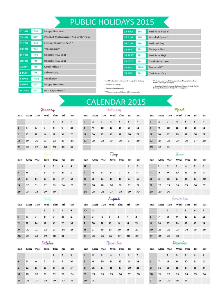 2015 2016 Calendar | PDF | Observances | Malaysia