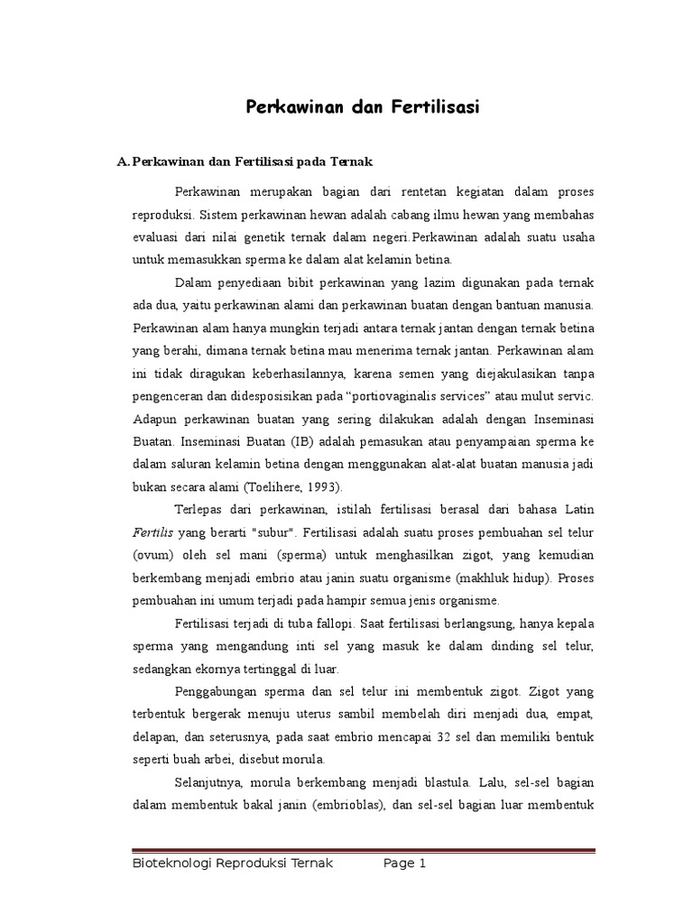 Perkawinan Dan Fertilisasi Pada Ternak | PDF | Sains & Matematika | Kesehatan Holistik
