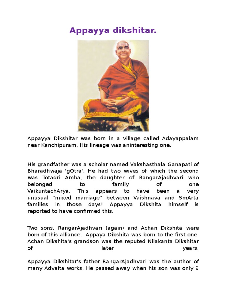 Appayya Dikshitar | PDF | Vaishnavism | Advaita Vedanta