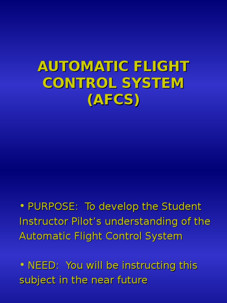 AFCS | Aircraft Flight Control System | Flight Dynamics (Fixed Wing ...