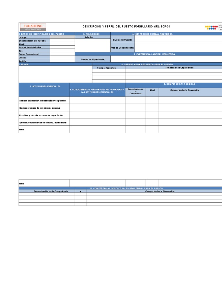 Formulario MRL SCP 01 | PDF