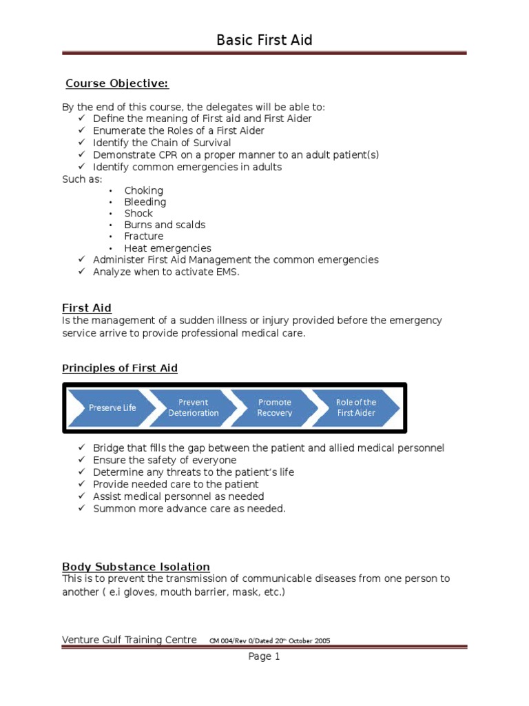 Basic First Aid | PDF | First Aid | Shock (Circulatory)