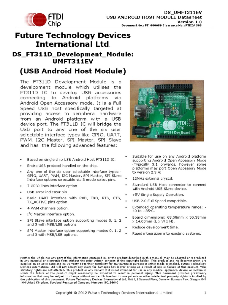 FTD312D | PDF | Usb | Electrical Connector