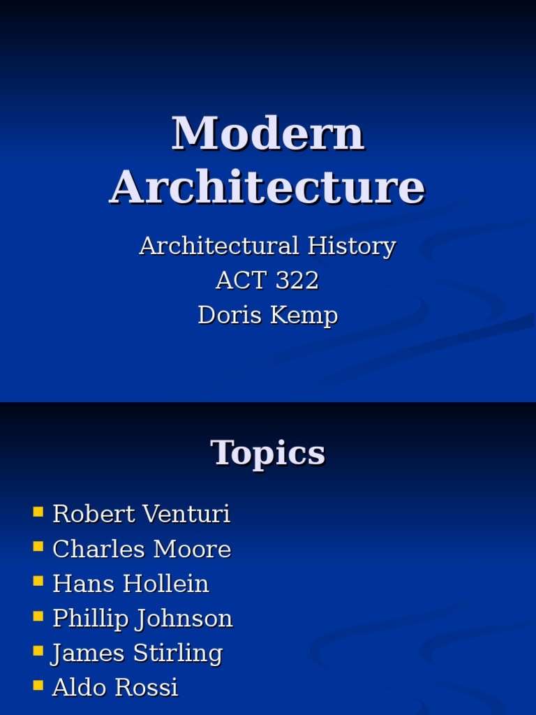 Modern Architecture | PDF | Style | Architectural Styles