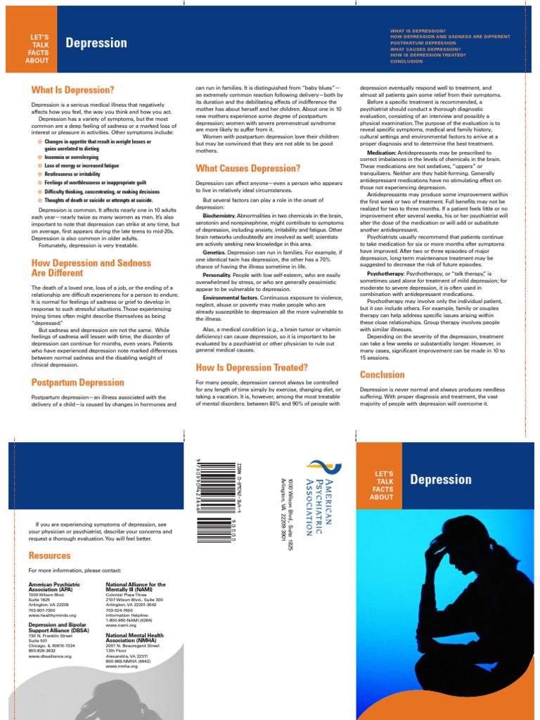 Lets Talk Facts Depression | PDF | Major Depressive Disorder ...