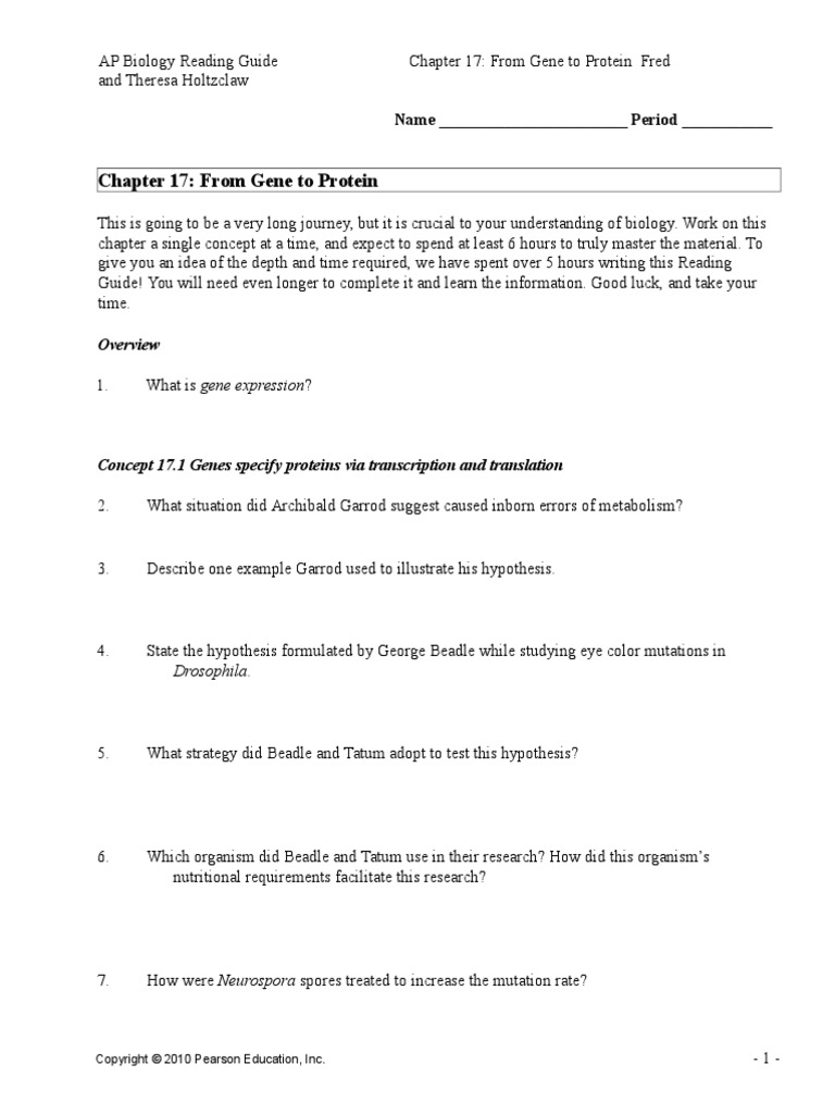 Chapter 17: From Gene To Protein | PDF | Genetic Code | Translation ...
