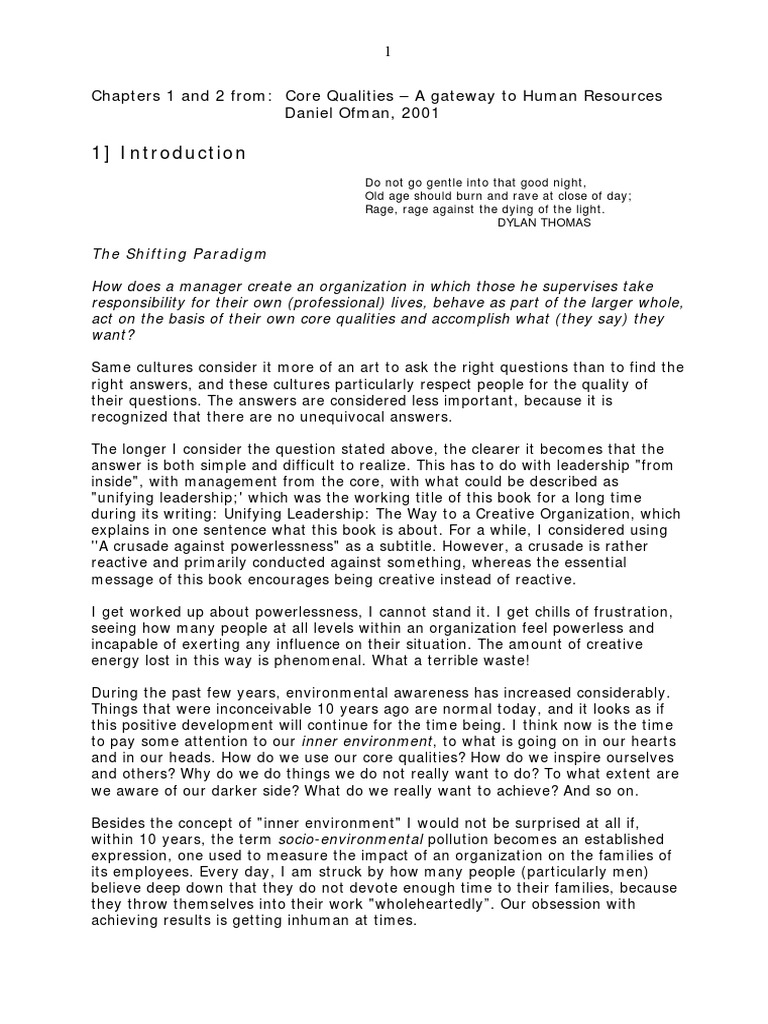 Daniel Ofman - Core Qualities | Paradigm | Leadership