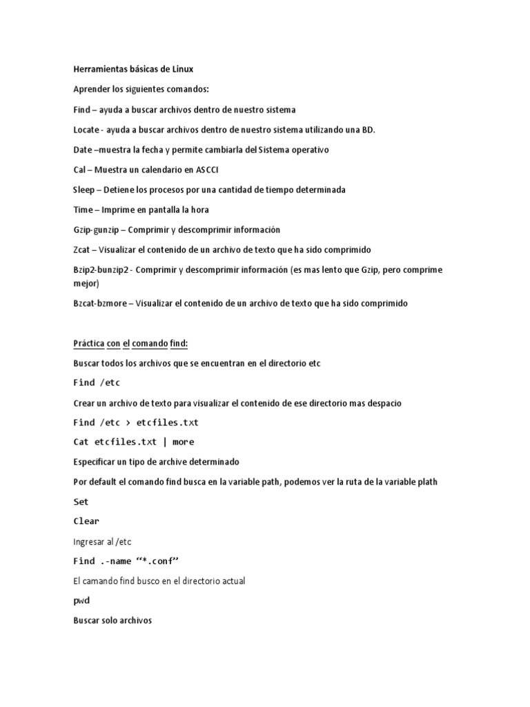Herramientas Básicas de Linux Practica | PDF | Archivo de computadora ...