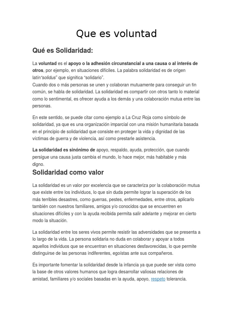QUE ES Voluntad | PDF | Ciencias sociales | Relaciones personales ...