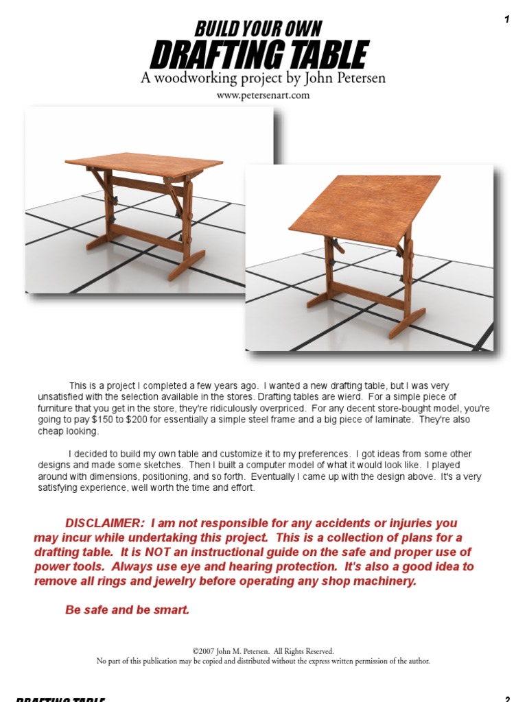 Drafting Table 20071113 | PDF | Screw | Wood