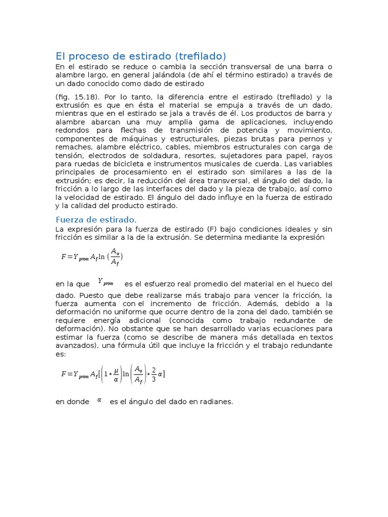 El Proceso de Estirado | PDF
