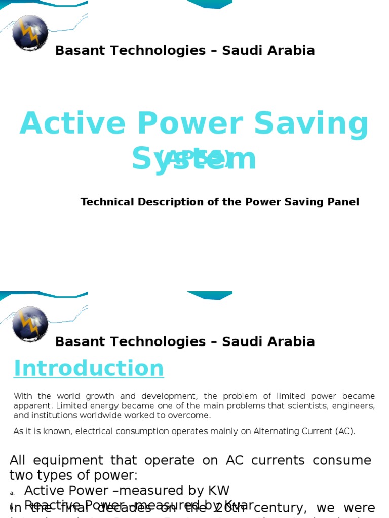 Active Power Saving System | PDF | Capacitor | Electrical Network