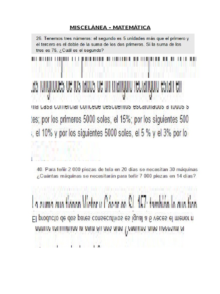 Miscelanea Matematica | PDF | Fracción (Matemáticas) | División (Matemáticas)