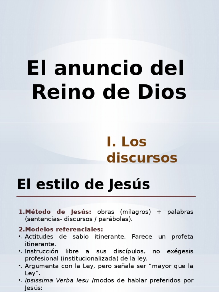 El Anuncio Del Reino. Discursos | PDF | Milagro | Reinado y reino de dios