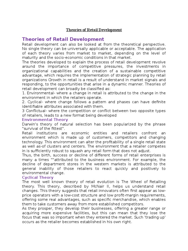 An Analysis of Theories of Retail Development: Environmental, Cyclical ...