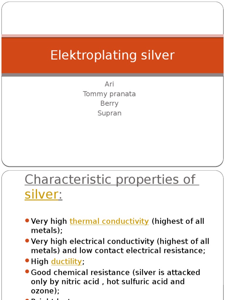 Silver Electroplating Process Guide | PDF | Silver | Physical Sciences