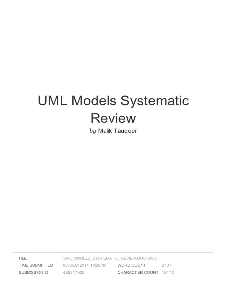 UML Models Systematic Review | PDF