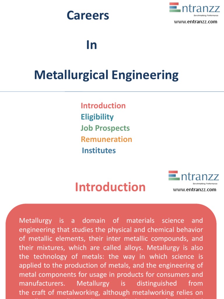 Metallurgical Engineering Careers in India | PDF | Art | Technology ...