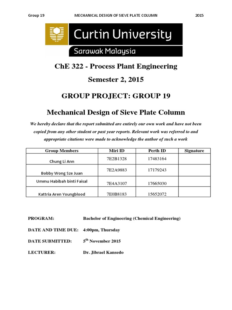 Mechanical Design and Stress Analysis of a Sieve Plate Distillation ...