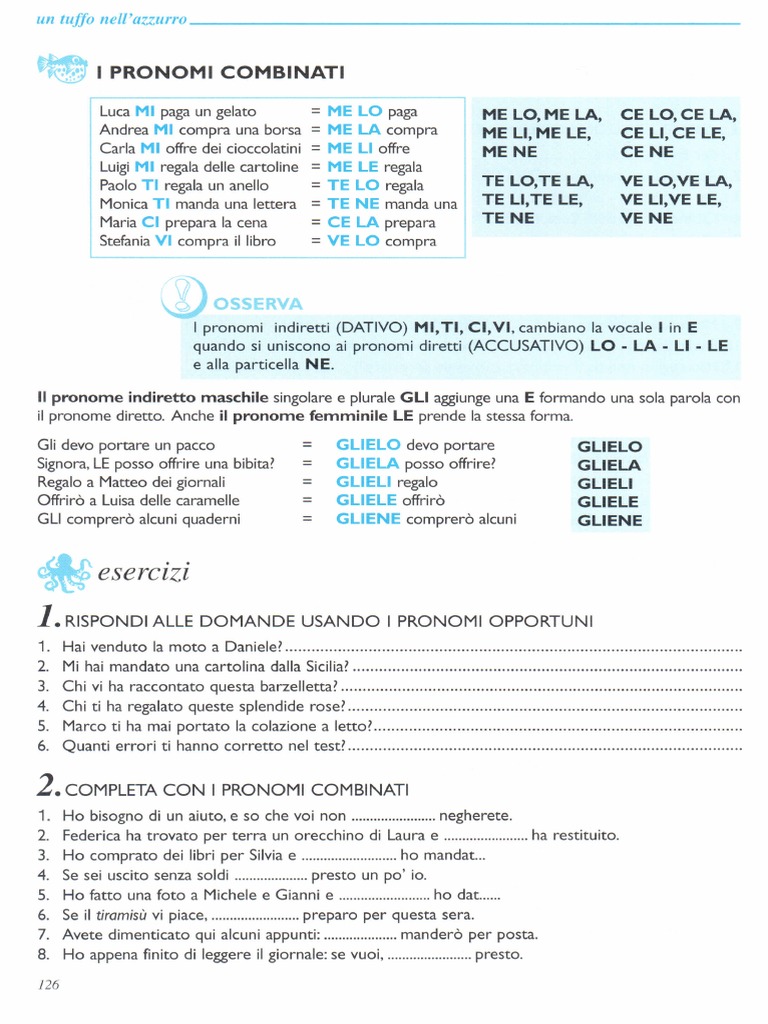 Pronomi Combinati | PDF