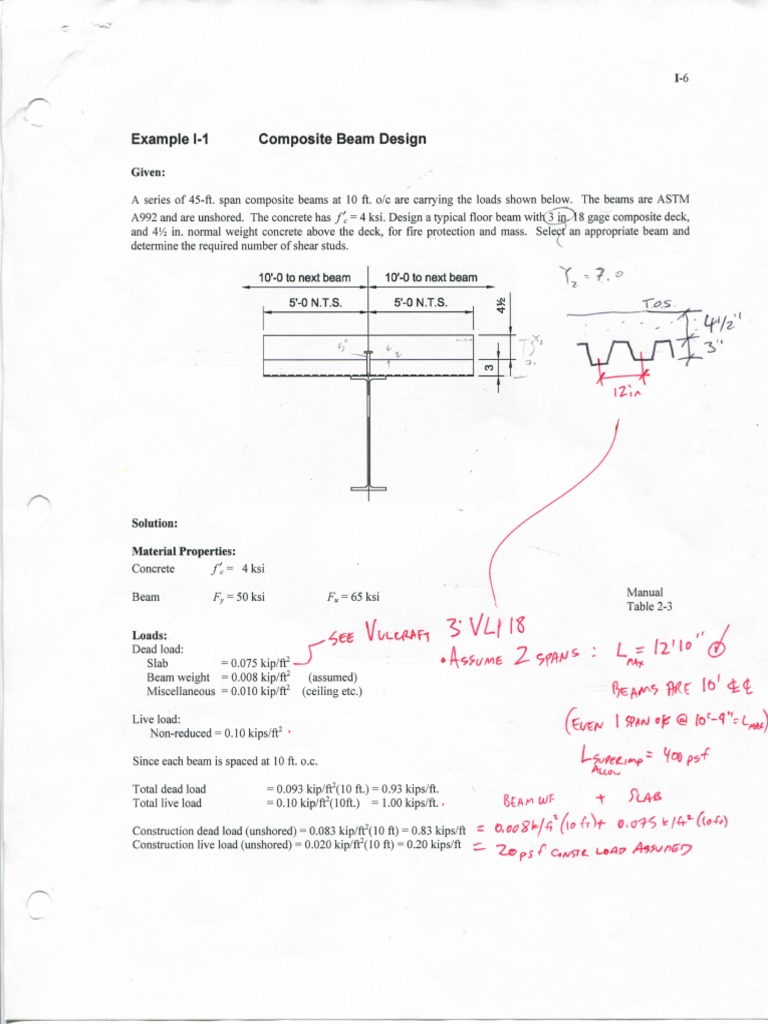 Composite Beam Example | PDF | Beam (Structure) | Strength Of Materials