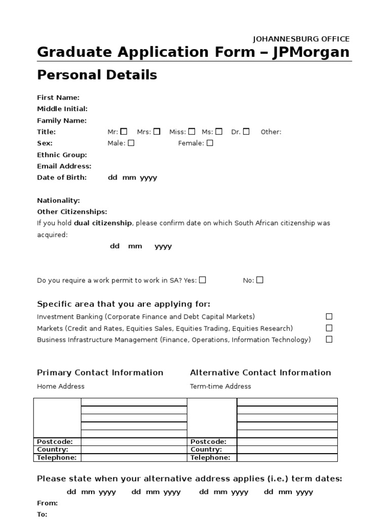 Sa App Form Johannesburg | PDF | Business