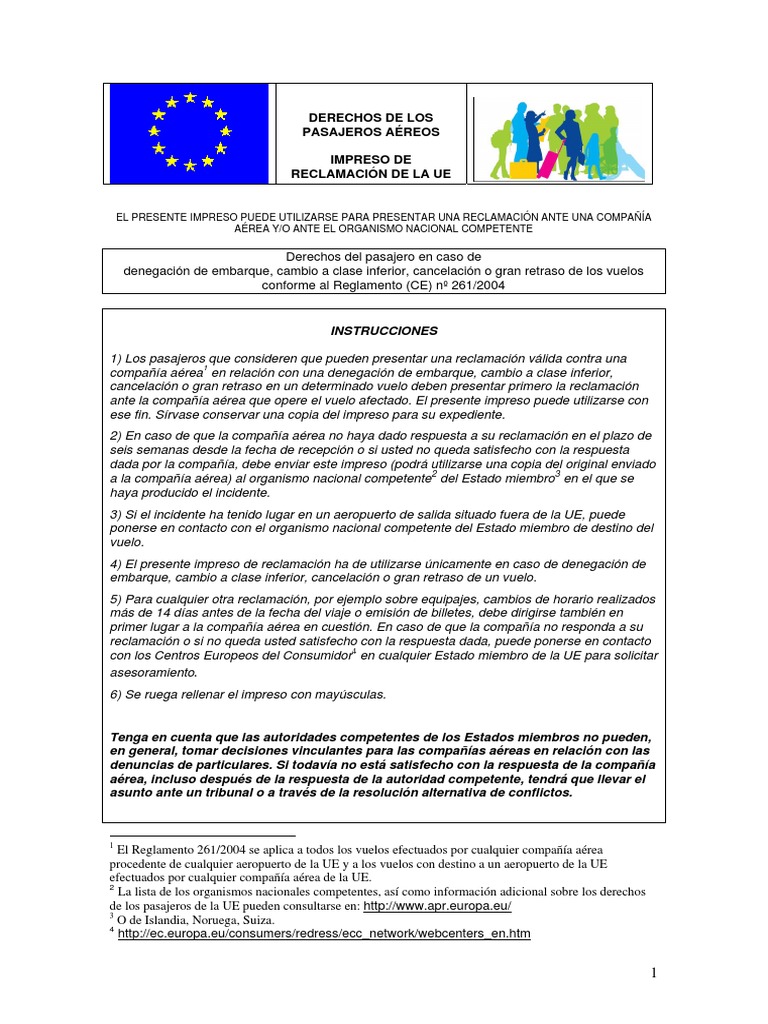 Eu Complaint Form Es | PDF | Unión Europea | Aeropuerto
