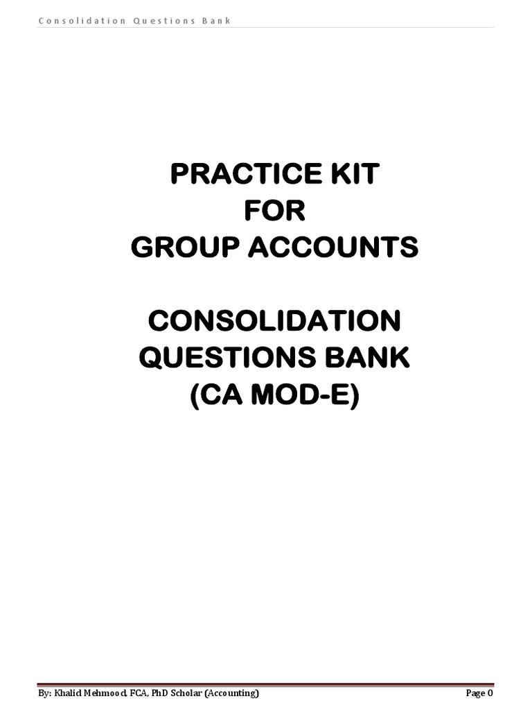 Consolidation Questions Bank for ACCA | PDF | Consolidation (Business ...