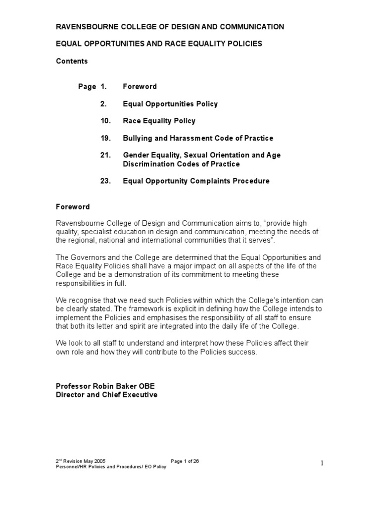 2 Revision May 2005 Page 1 of 26 Personnel/HR Policies and Procedures ...