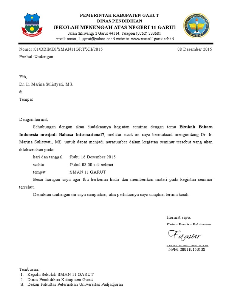 Contoh Surat Resmi | PDF