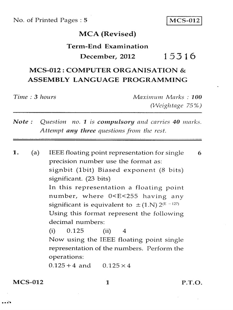 MCS 012 | PDF | Cpu Cache | Central Processing Unit