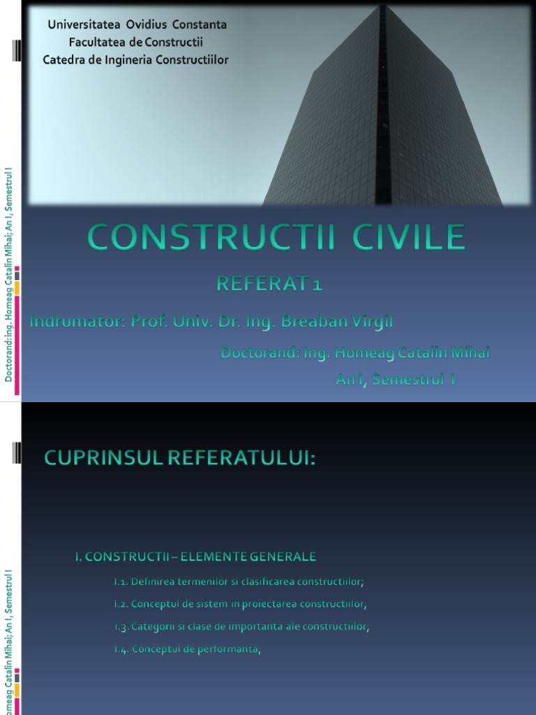 Referat 1 - Constructii Civile Office 2003 | PDF